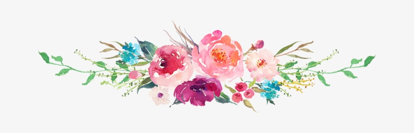 Flower Divider Png - Floral Turquoise Pink Watercolor Bouquet Throw ...