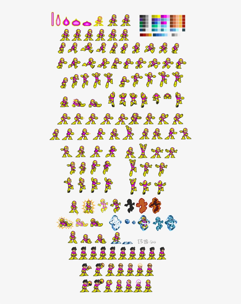 Megaman Sprite Sheet - Free Transparent PNG Download - PNGkey
