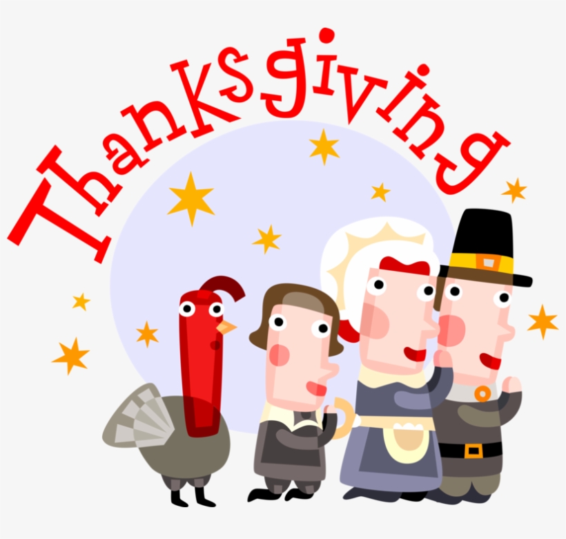 Vector Illustration Of Thanksgiving Pilgrim Family - Leioh Thanksgiving ...