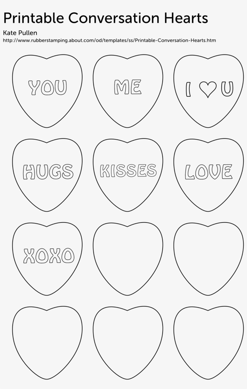 Printable Blank Conversation Hearts [23] - Diagram - Free Transparent ...
