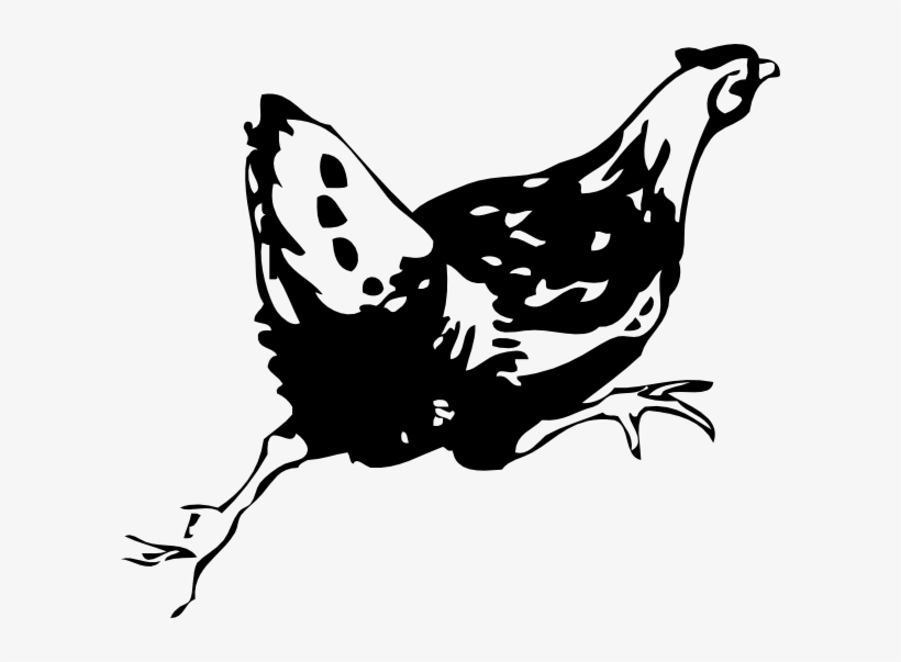 Running Hen Svg Clip Arts 600 X 523 Px - Free Transparent PNG Download ...