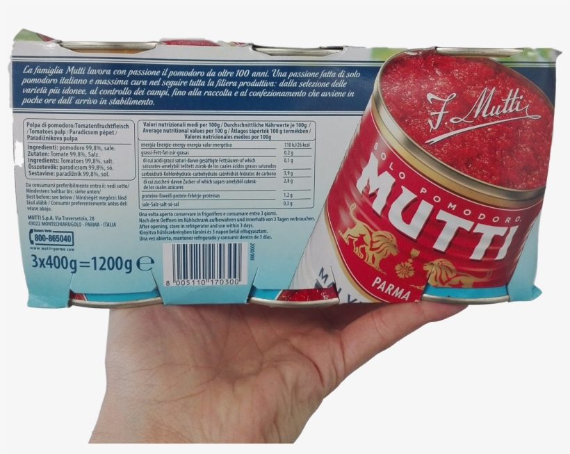 Mutti Gr 400 X 3 Finely Chopped Pulp Tomato In Tin - Free Transparent ...