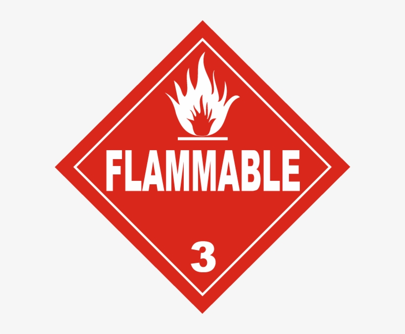 Flammable Class 3 Placard - Flammable Gas Placard - Free Transparent ...