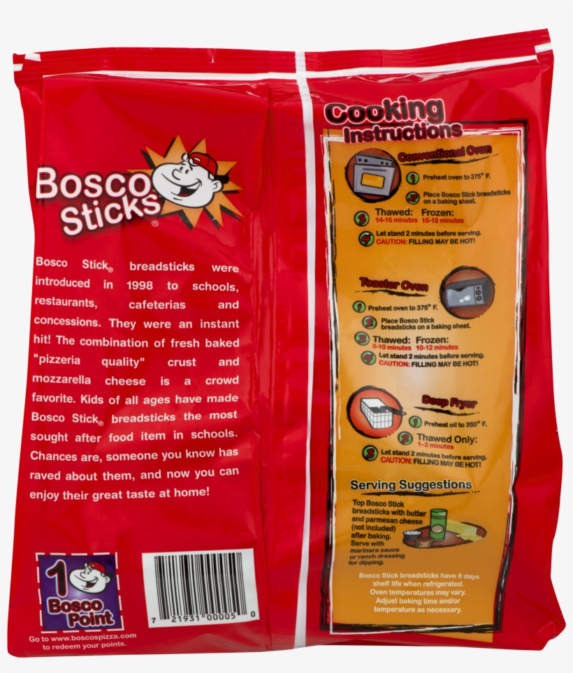 Bosco Sticks 4" Breadsticks Stuffed With Mozzarella - Boscos Bosco ...