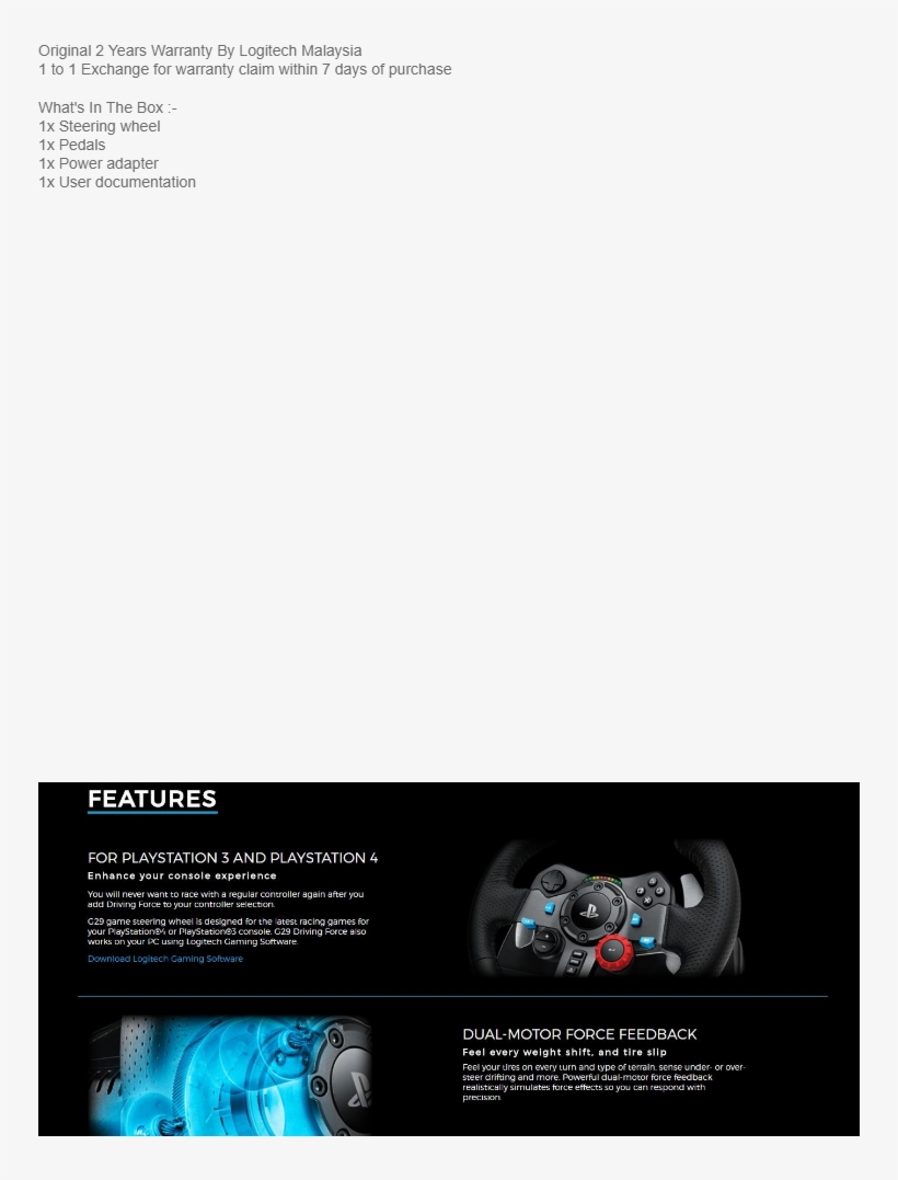 Logitech G29 Driving Force Racing Wheel (ps4, Ps3 & - Free Transparent ...