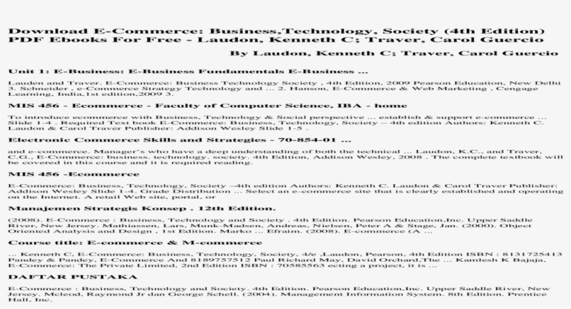 E Commerce Business Technology Society 4th Edition - Electronic ...
