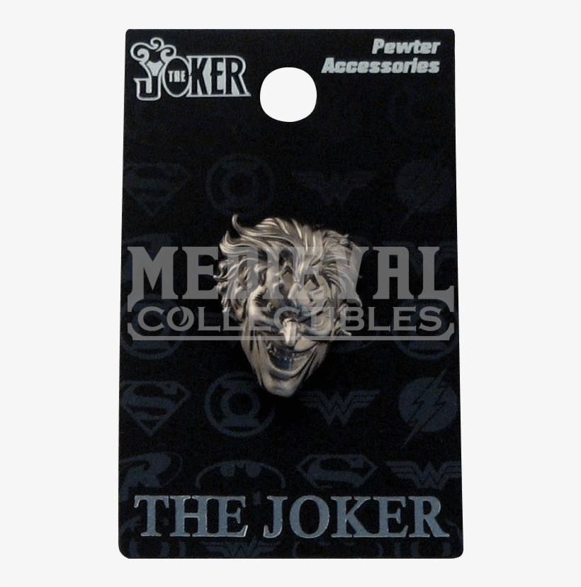 Joker Lapel Pin - Bundle 2 Items: One (1) The Joker Pewter Keychain And ...