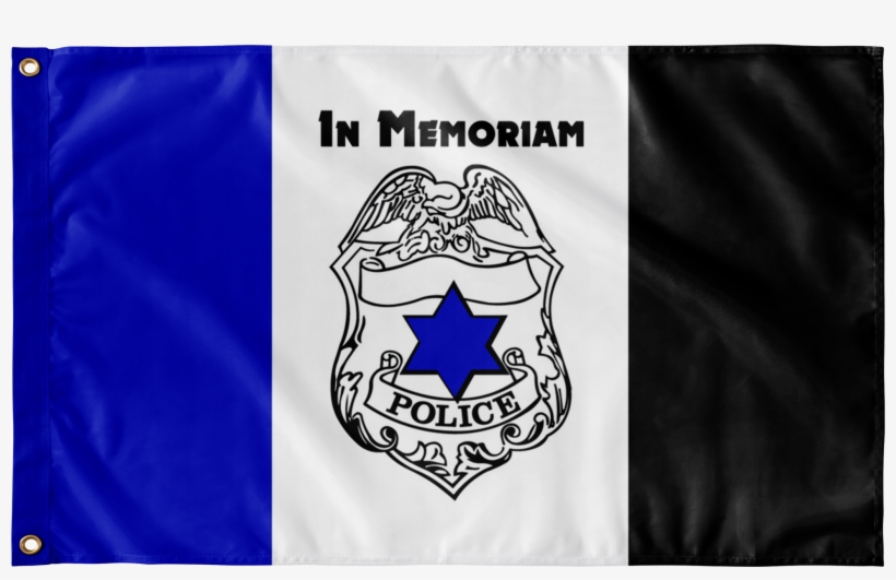 In Memoriam Thin Blue Line Flag - Annin Police Mourning Flag 3ft X 5ft ...