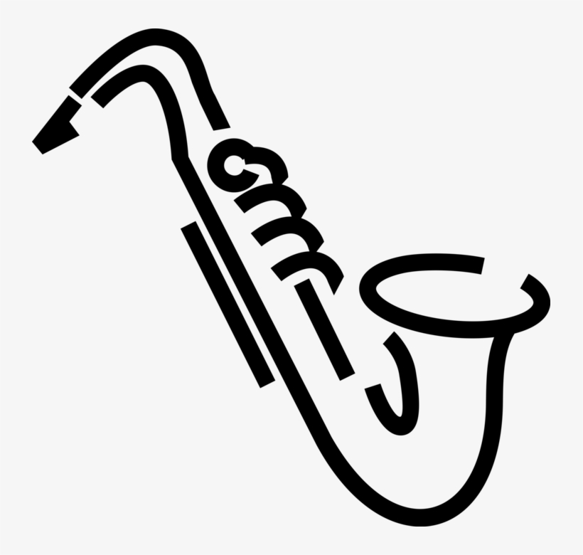 Vector Illustration Of Saxophone Brass Single-reed - Free Transparent ...