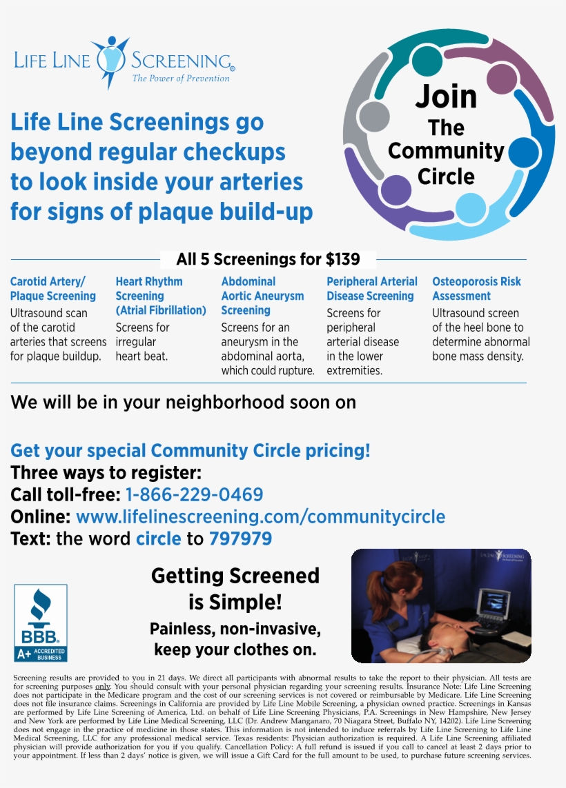 Life Line Screening Flyers - Free Transparent PNG Download - PNGkey