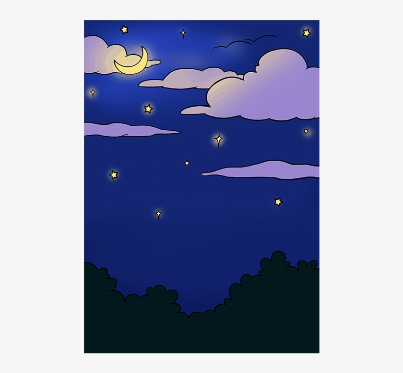 How To Draw Night Sky - Drawing - Free Transparent PNG Download - PNGkey