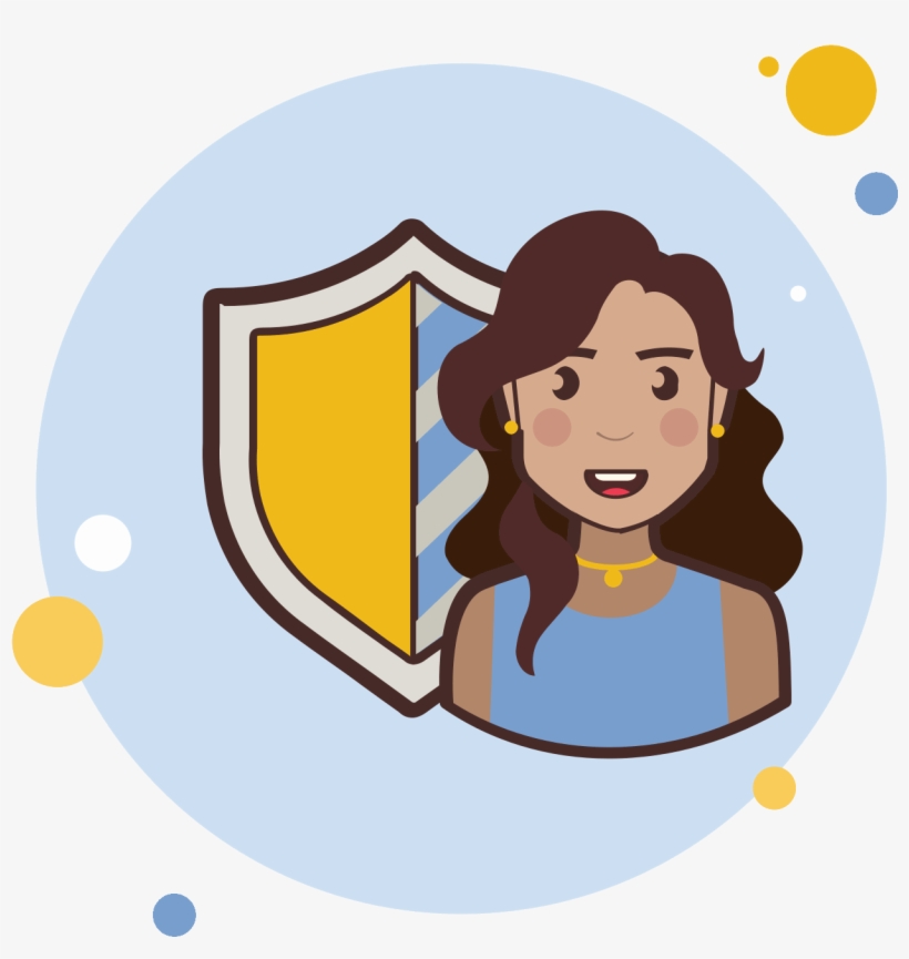 Lady With A Security Shield Icon - Free Transparent PNG Download - PNGkey