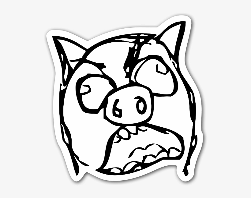 Memes Piggy Rageface Sticker - Angry Pig Memes - Free Transparent PNG ...