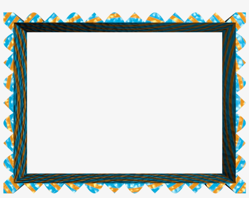 Blue Orange Fancy Loop Cut Rectangular Powerpoint Border - Borders Blue ...