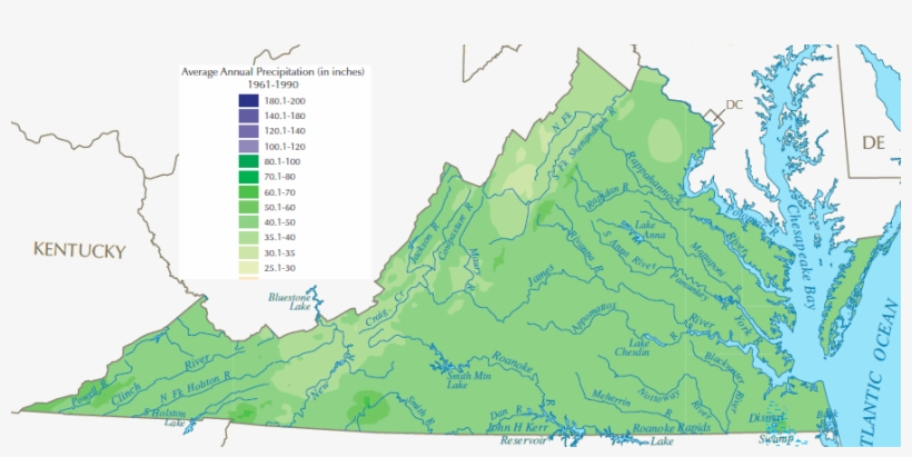 Average Annual Precipitation For Virginia Is 42-43 - Virginia - Free ...