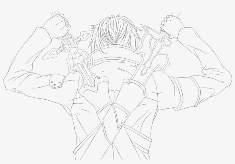 Drawn Sword Symmetrical - Line Art - Free Transparent PNG Download - PNGkey