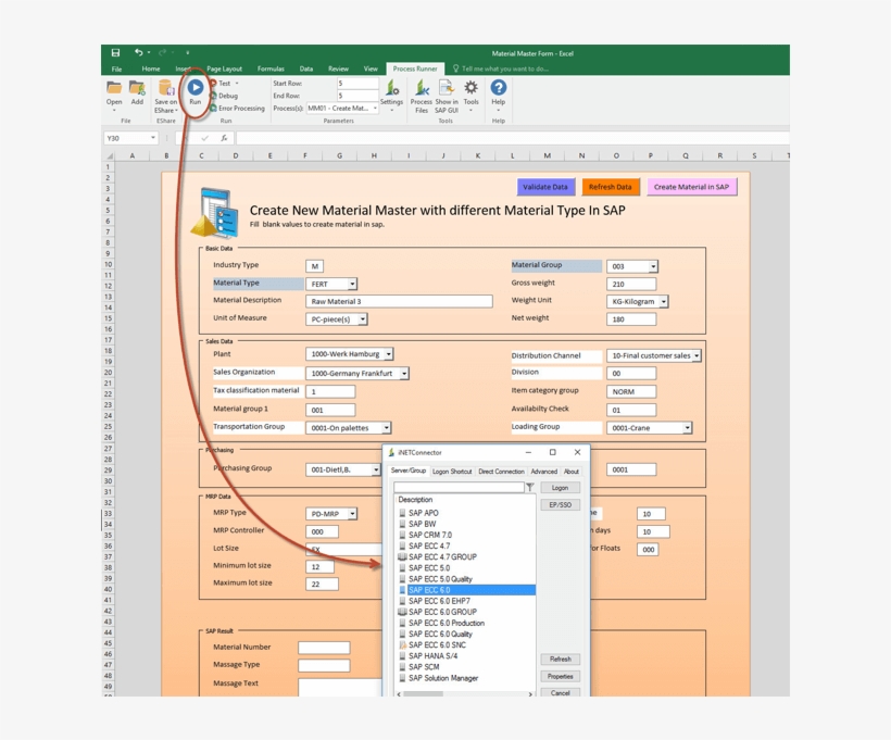 Sap Material Master Form In Excel Distribution Chain Status Material