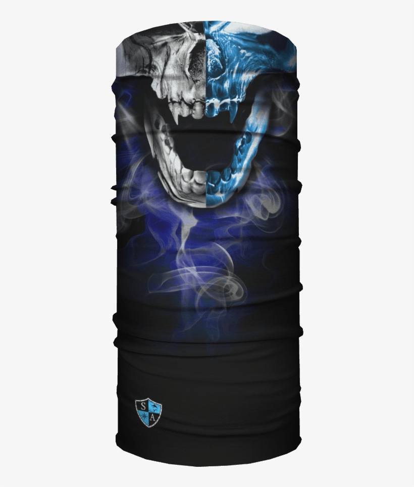 Half & Half Skull - Hoo-rag オリジナル マルチバンダナ チャコール Hrs01 - Free ...