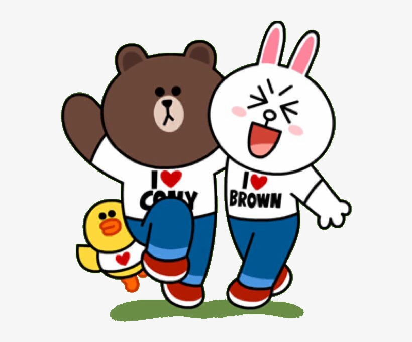Cony & Brown Couple Tee - Line Friends Brown Cony - Free Transparent ...