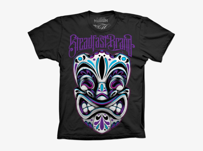 Steadfast Brand Tiki Mask T-shirt Design - Day Of The Dead Tiki - Free Transparent PNG Download ...