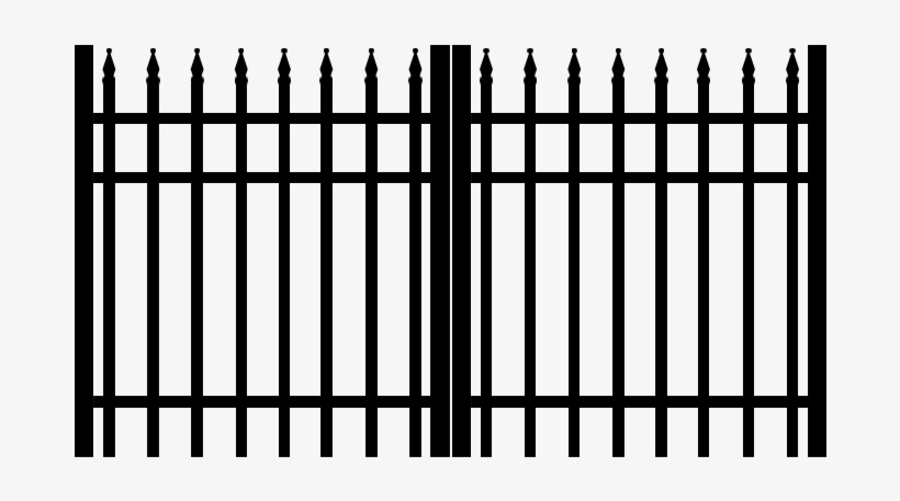 Curved Double Gate Double Aluminum Gate - Metal Fence Png - Free ...