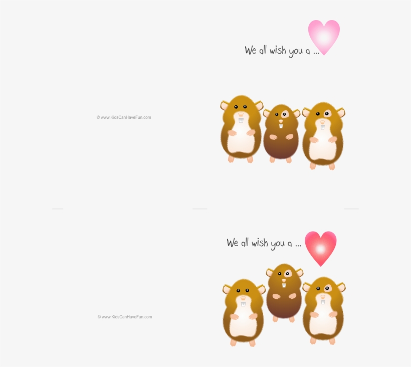Valentine's Day Cute Hamsters Double-sided Cards - Clip Art - Free ...
