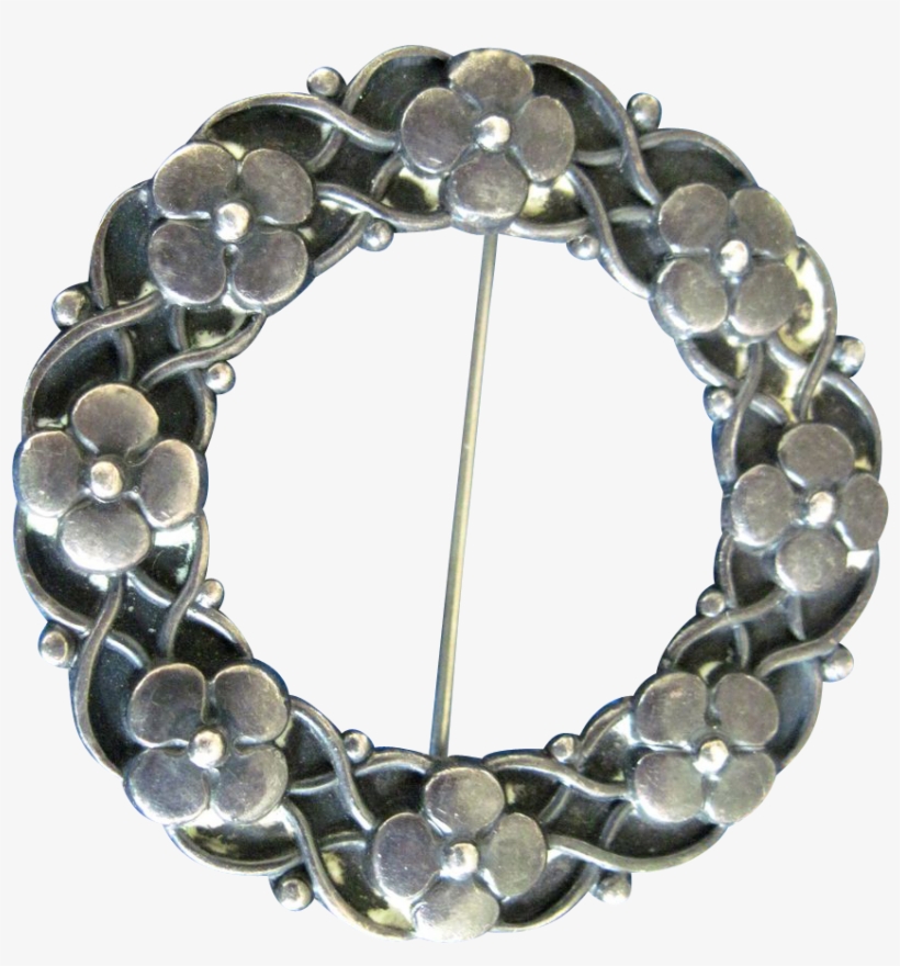 Sterling Silver Flower Circle Pin By Just Andersen, - Bracelet - Free ...