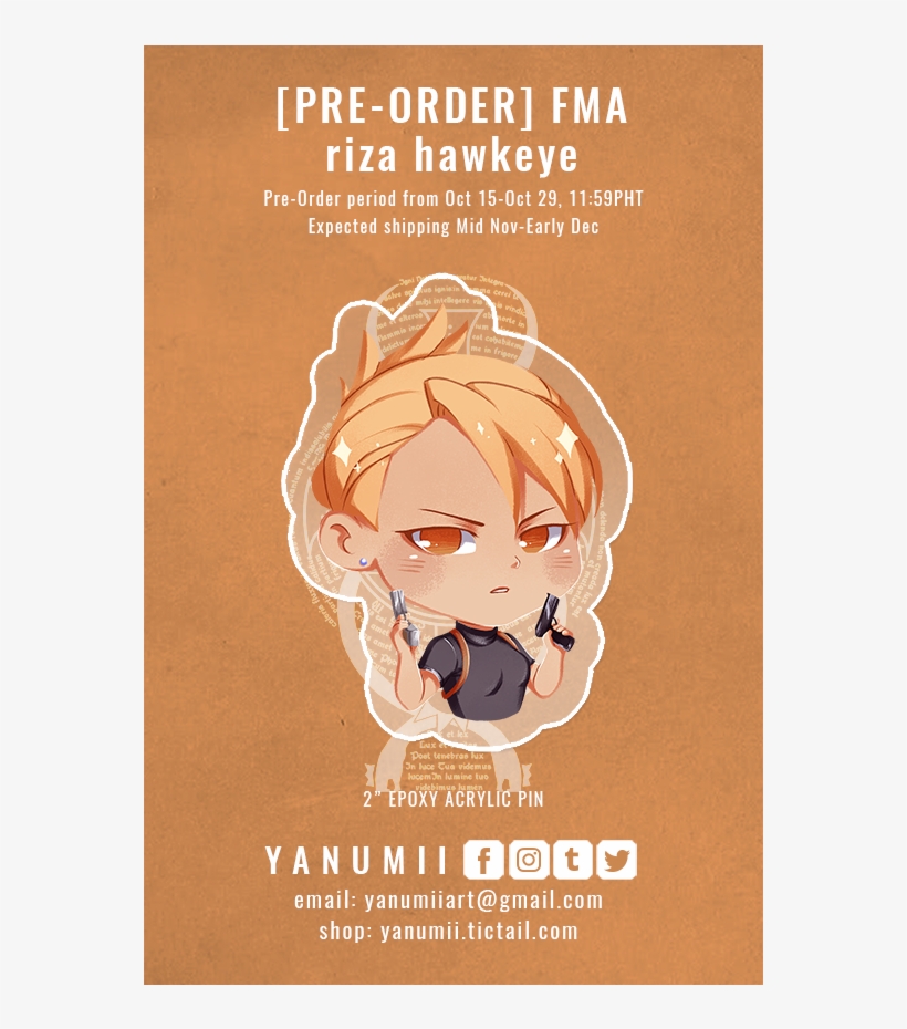 [pre-order] Fullmetal Alchemist Acrylic Pins [25g] - Poster - Free ...