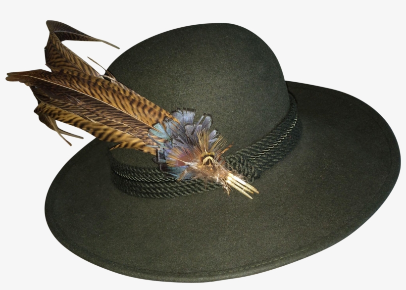 Vintage Loden Green Felt Alpine Tyrolean Ladies Dress - Ladies Hat No ...