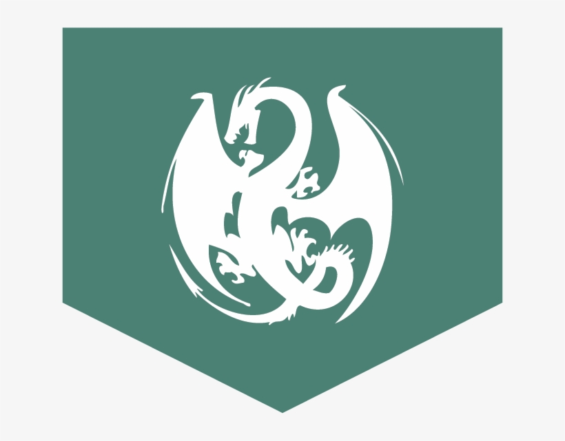 Green Flag With A White, Medieval Dragon Design Representing - Medieval ...