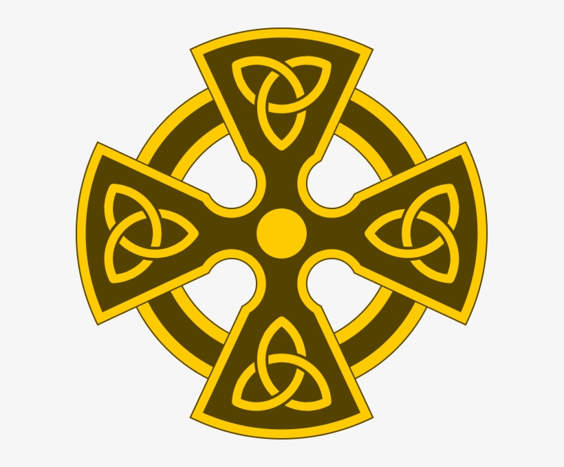 Celtic Cross With Trefoil Knots - Monasticism Symbol - Free Transparent ...