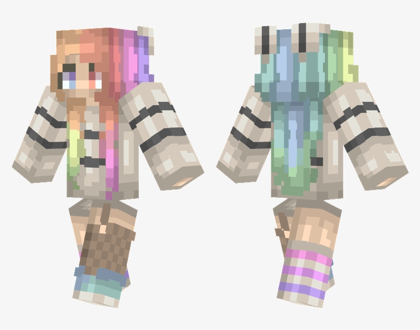 Rainbow Hair - Minecraft - Free Transparent PNG Download - PNGkey