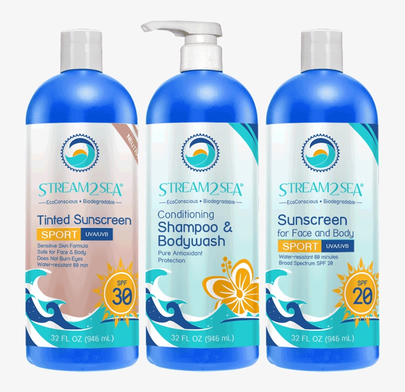 Stream2sea Bulk 32oz - Stream2sea Sunscreen For Body Sport Spf 30 - Free Transparent PNG ...