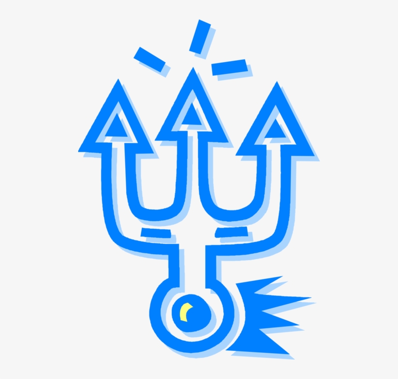 Vector Illustration Of Trident Of Poseidon Three-pronged - Crest - Free ...