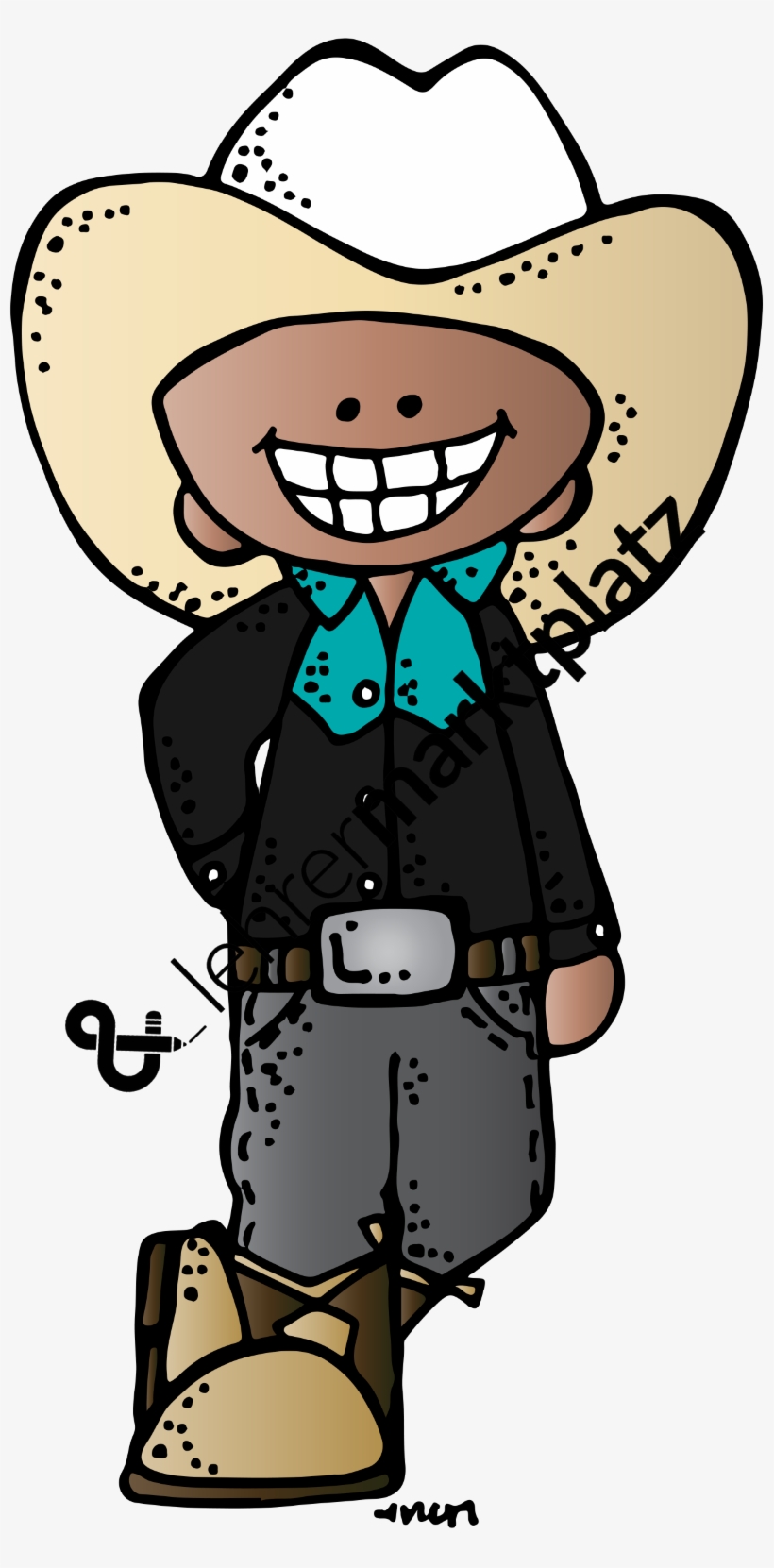 Graphic Freeuse Clip Art Cowboys Und Cowgirls Farbig - Melonheadz Clip ...