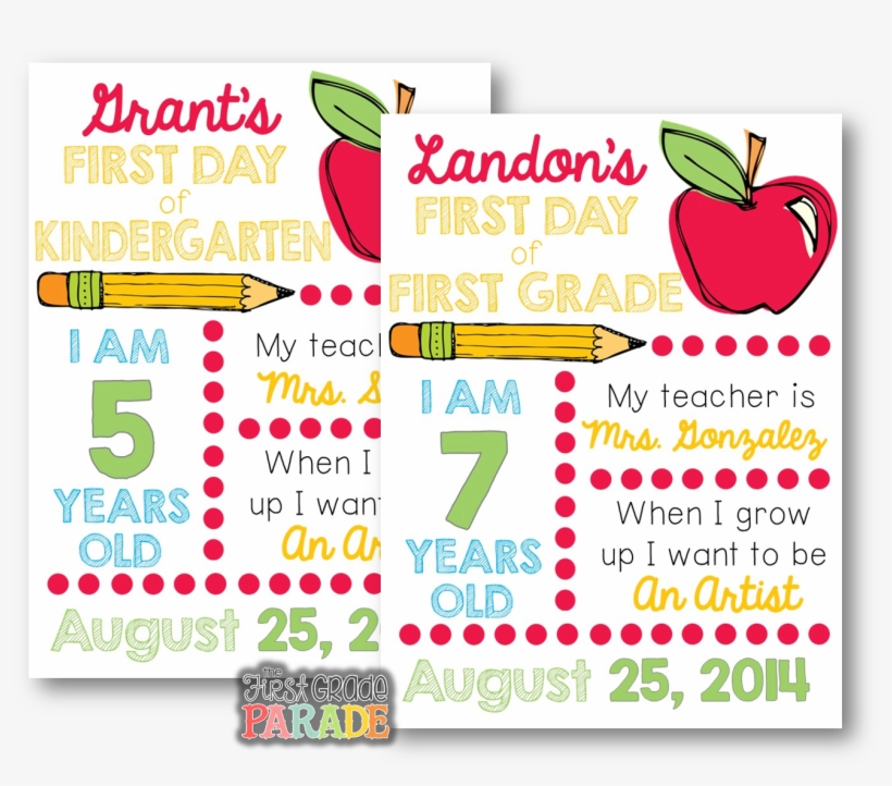 First Day Of School Editable Printable - Free Transparent PNG Download ...