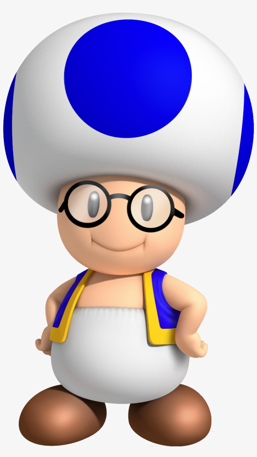 Blue Toad Blue Yoshi - Super Mario Toad Blue - Free Transparent PNG ...
