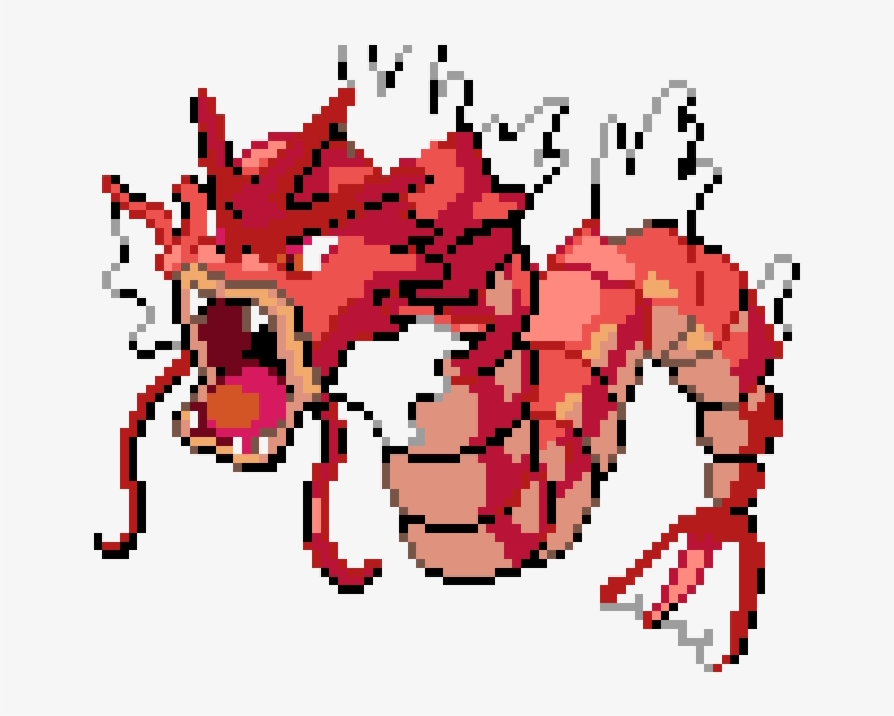 Shiny Gyarados - Gyarados Pixel Art - Free Transparent PNG Download ...