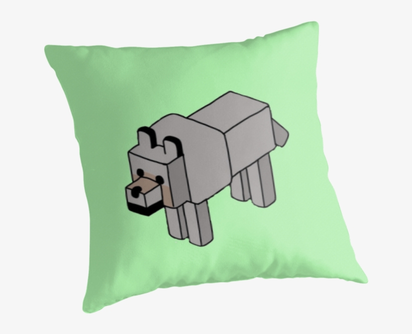 Minecraft Wolf Design - Throw Pillow - Free Transparent PNG Download ...
