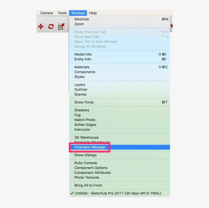 Open The Window Menu From The Sketchup Top Menu Bar, - Install Plugins ...