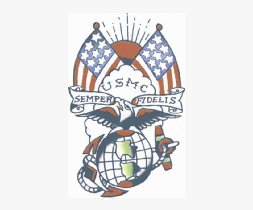Tinsley Transfers Temporary Military Tattoos, Usmc - Free Transparent ...