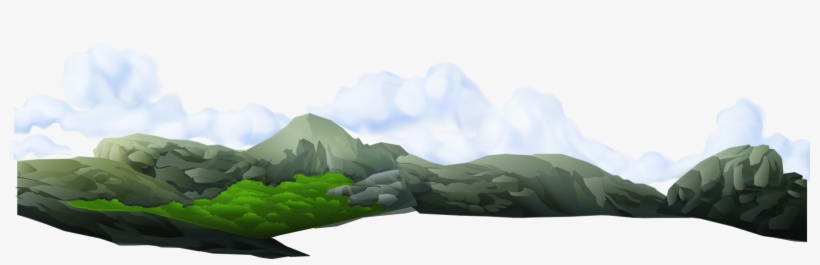 Distant Mountains And Clouds Vector Material 2592*712 - Illustration ...