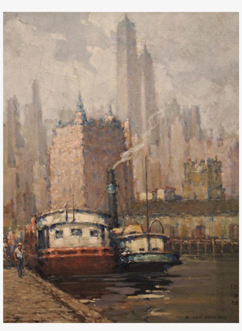David Wu Ject-key Oil Painting Impressionist Cityscape - Oil Painting ...