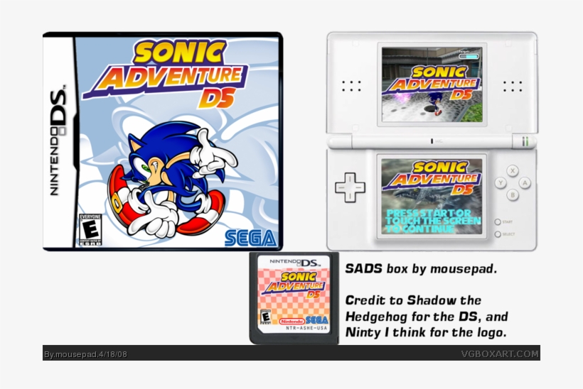 Sonic Adventure Ds Box Art Cover - Free Transparent PNG Download - PNGkey