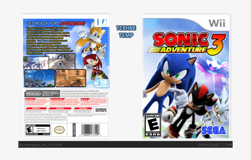 Sonic Adventure 3 Box Art Cover - Free Transparent PNG Download - PNGkey