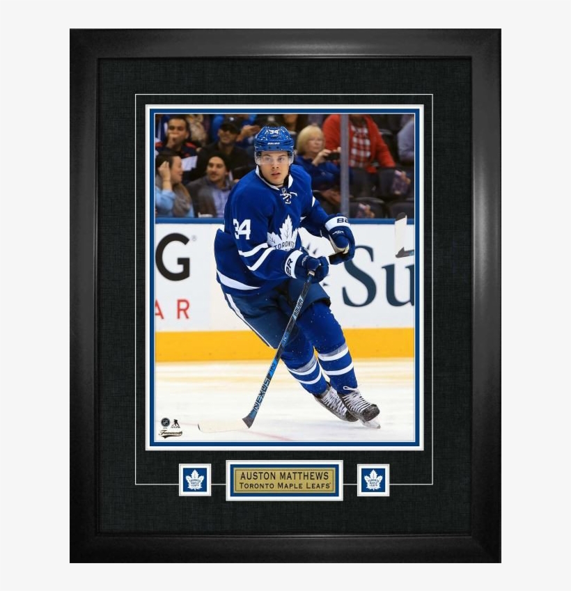 Auston Matthews 22 X 28″ Photo And Logo Frame Maple - Free Transparent ...