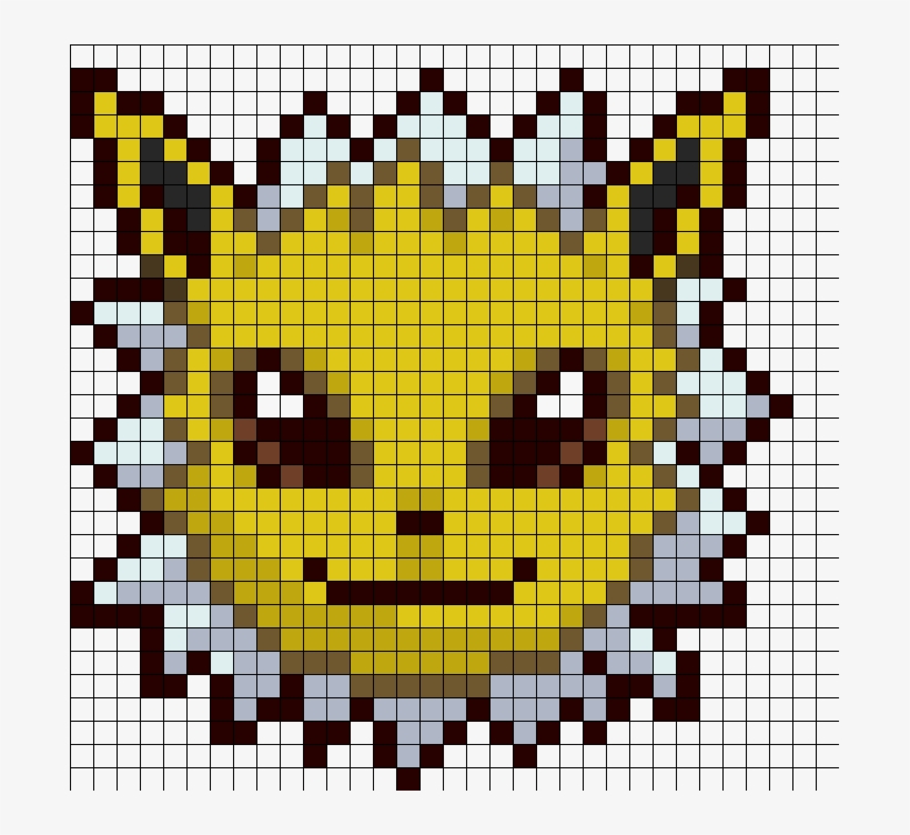 Jolteon Head Perler Bead Pattern / Bead Sprite - Free Transparent PNG ...