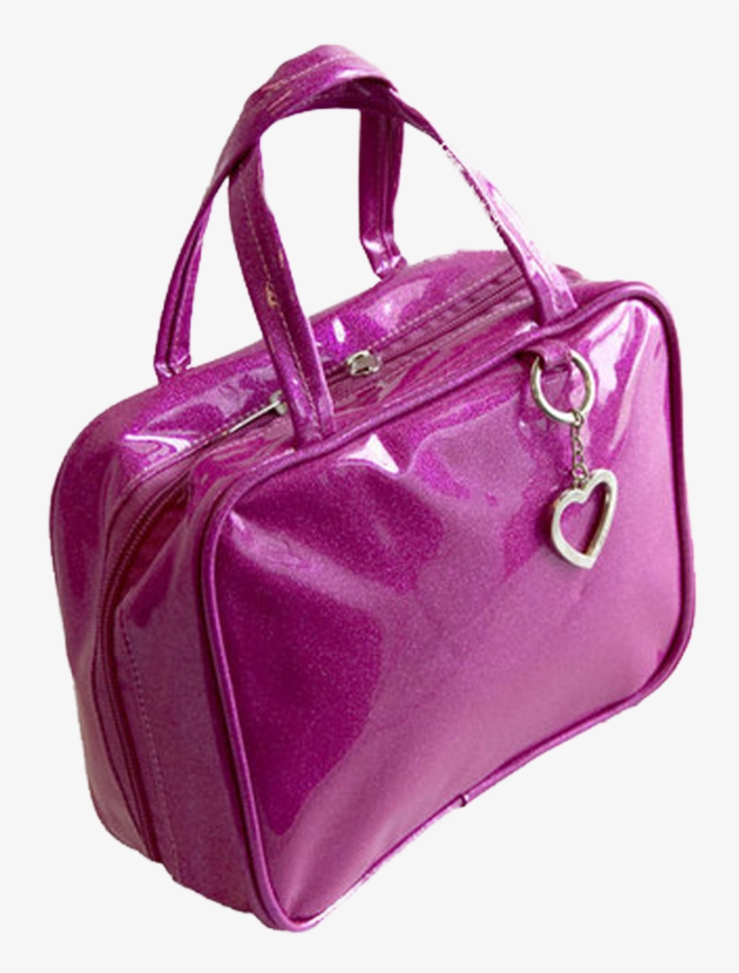 Meg Pink Glitter Tote With Heart Charm - Free Transparent PNG Download ...