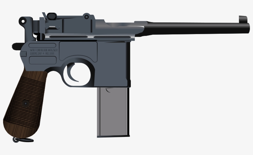 Royalty-free Clipart Illustration Of A Black And White - Mauser C96 ...