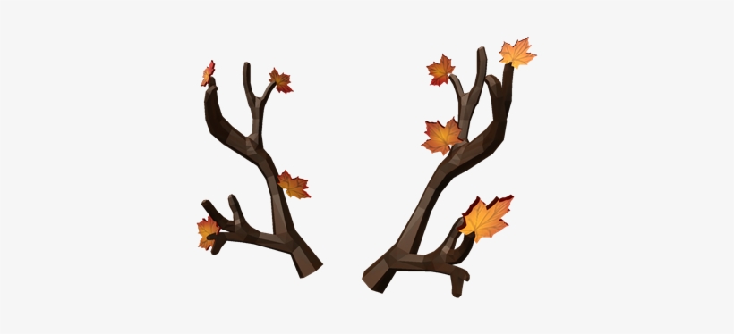 Leafy Antlers Of Autumn - Black Iron Antlers Roblox - Free Transparent ...